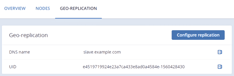 Enabling geo-replication