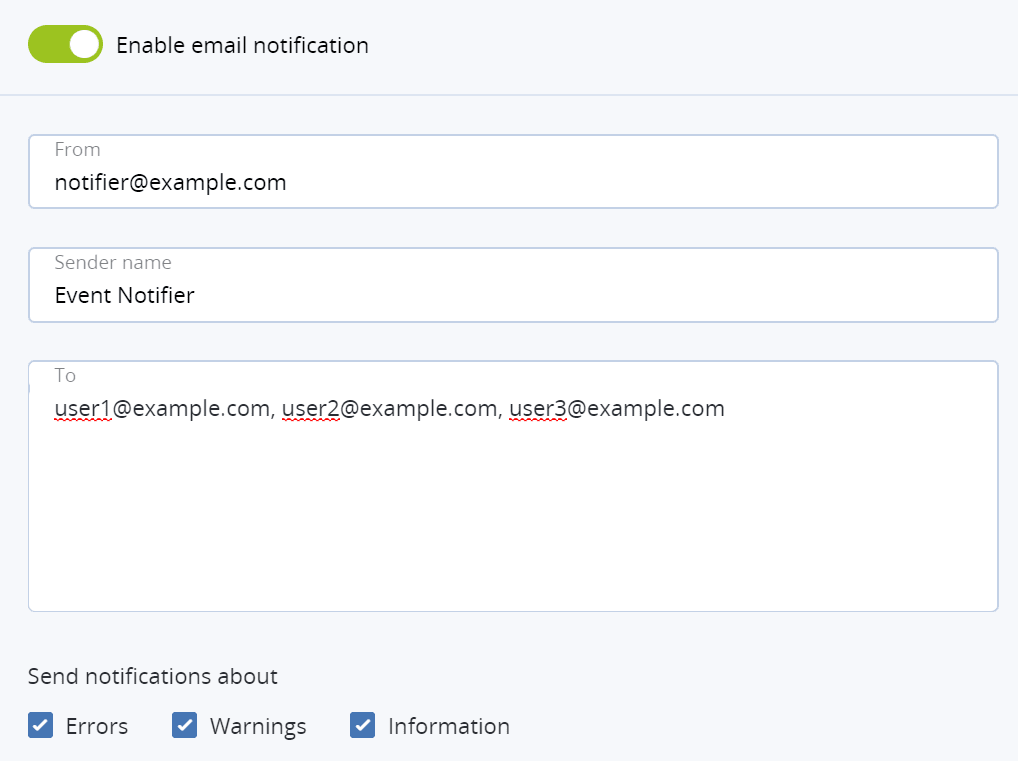Sending email notifications