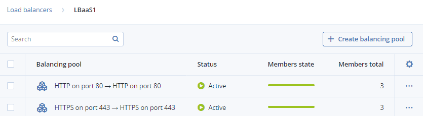 Managing balancing pools – Acronis Cyber Infrastructure
